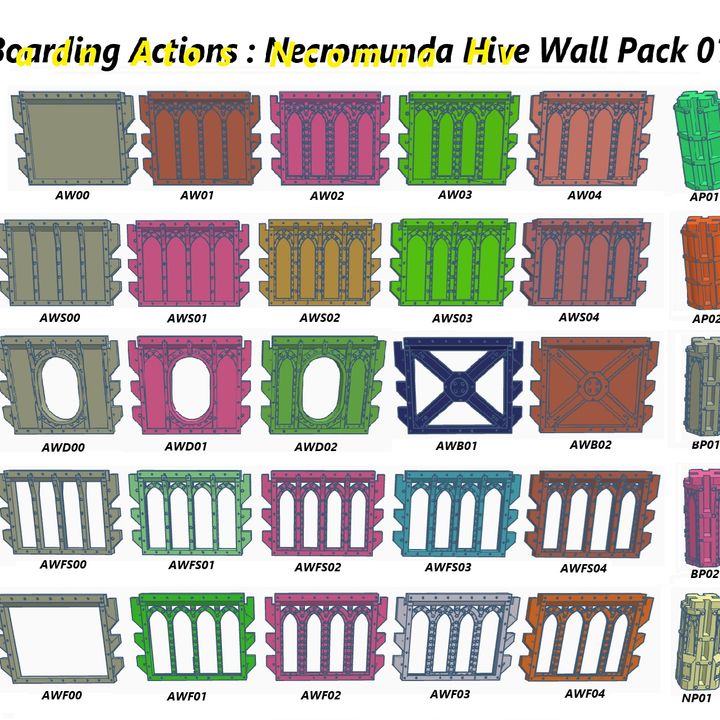 3D Printable boarding actions - hive city 1.0 terrain - Huge multi level STL pack by Crea'Tim